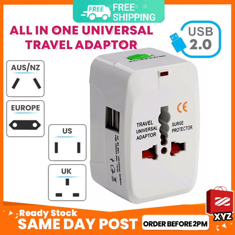 Universal Travel Adapter Plug Dual USB CN/EU/UK China Converter All In ...