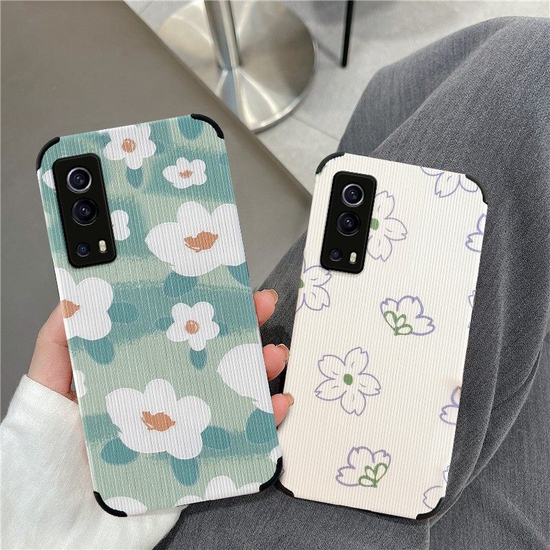 สำหรับ Vivo Y75 Y72 5G กรณี,แฟชั่นที่สวยงามดอกไม้ Checkered Dots รูปแบบ ...