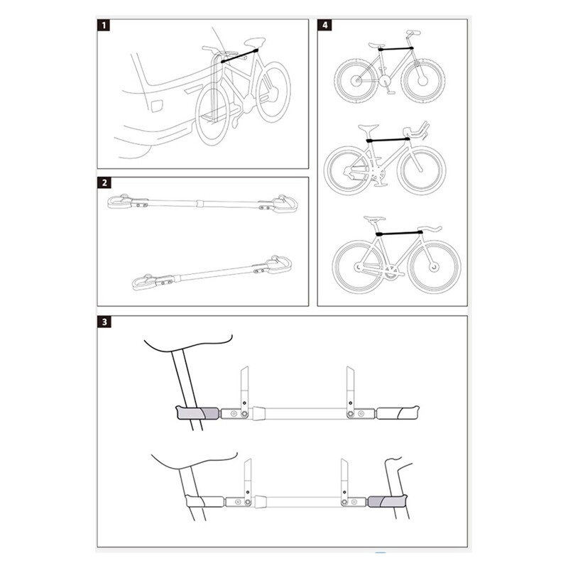 Capacity 30Kg66Lbs Bike Bicycle Top Tube Cross-Bar Frame Adjustable ...