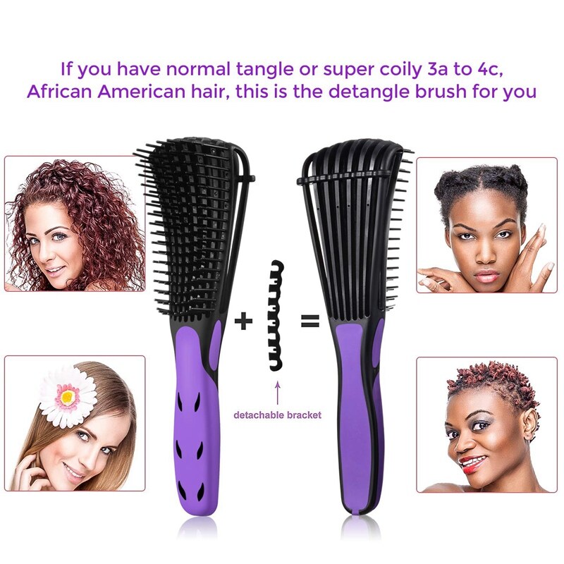 2 Pcs Detangling Brush Ez Detangler Brush Hair Detangler Afro Textured ...