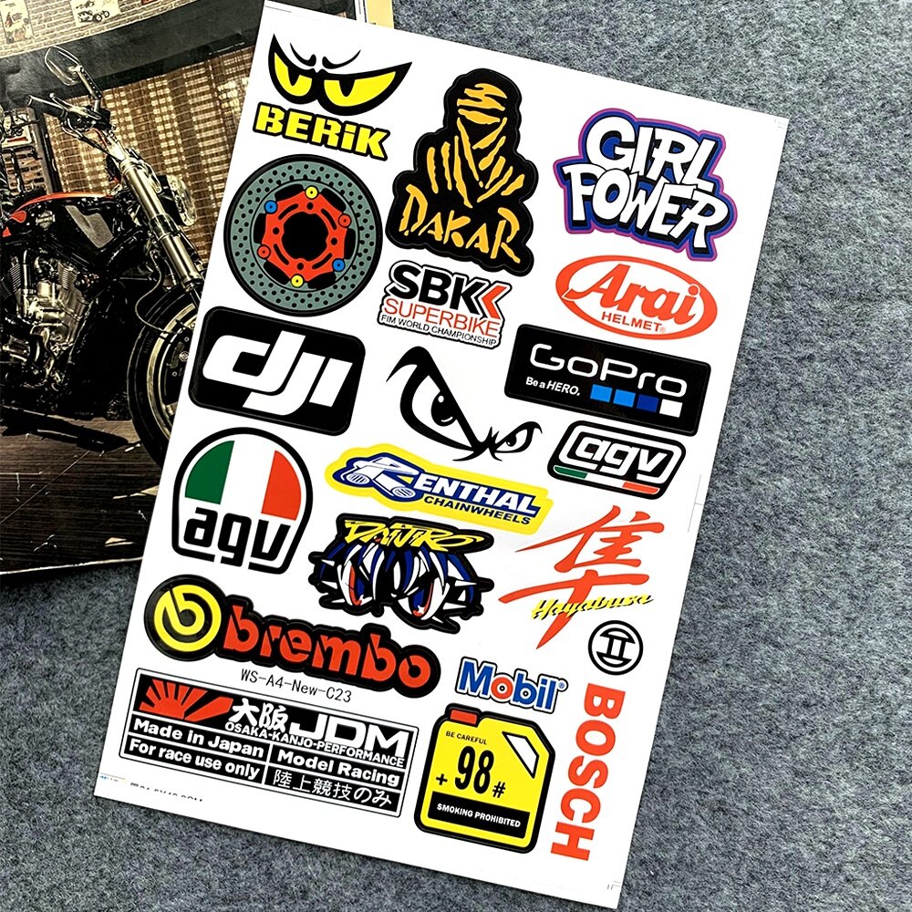 JDM Sticker Sponsor Logo Motorcycle Car Modification Sticker Helmet ...