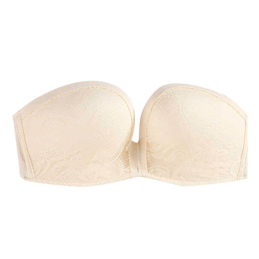 Women's Fashion Bra Tops Solid Color Glamour Strapless Wirefree Anti ...