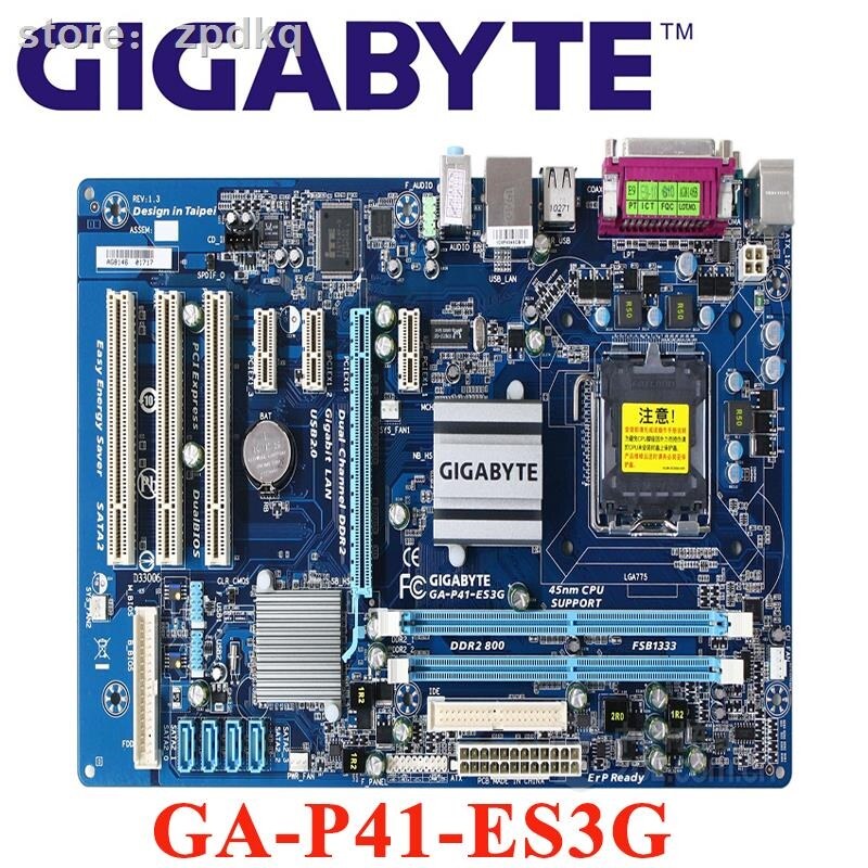 LGA 775สำหรับ Intel G41 DDR2 Gigabyte GA P41 ES3G 100เมนบอร์ดสำหรับ USB2.0 8GB SATA II P41 ES3G ...
