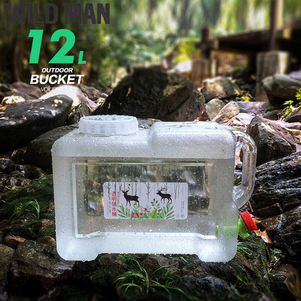 (Ready) 5L/10L/12L/15L Transparent Water Bucket Drink Water Outdoor ...