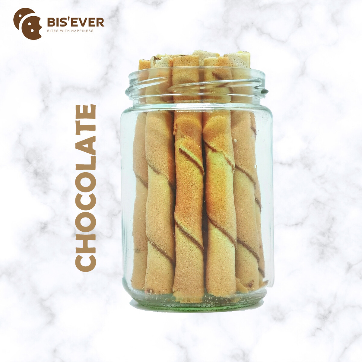 BIS'EVER PREMIUM Wafer Rolled Sticks With Cream Chocolate Biskut Stik ...