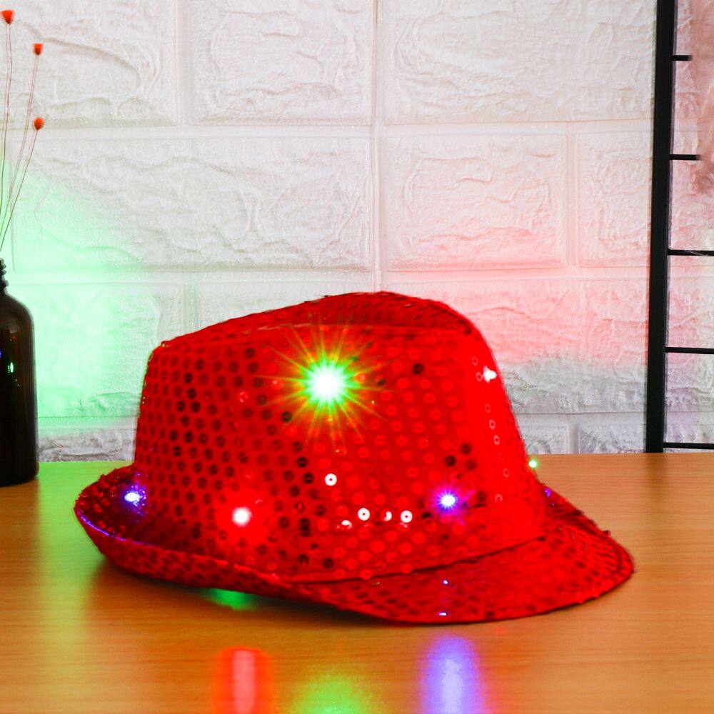 MGRHJO แฟชั่นใหม่ชุดงานเต้นรำการแสดงบนเวที Light Up ปานามาหมวก Led ...