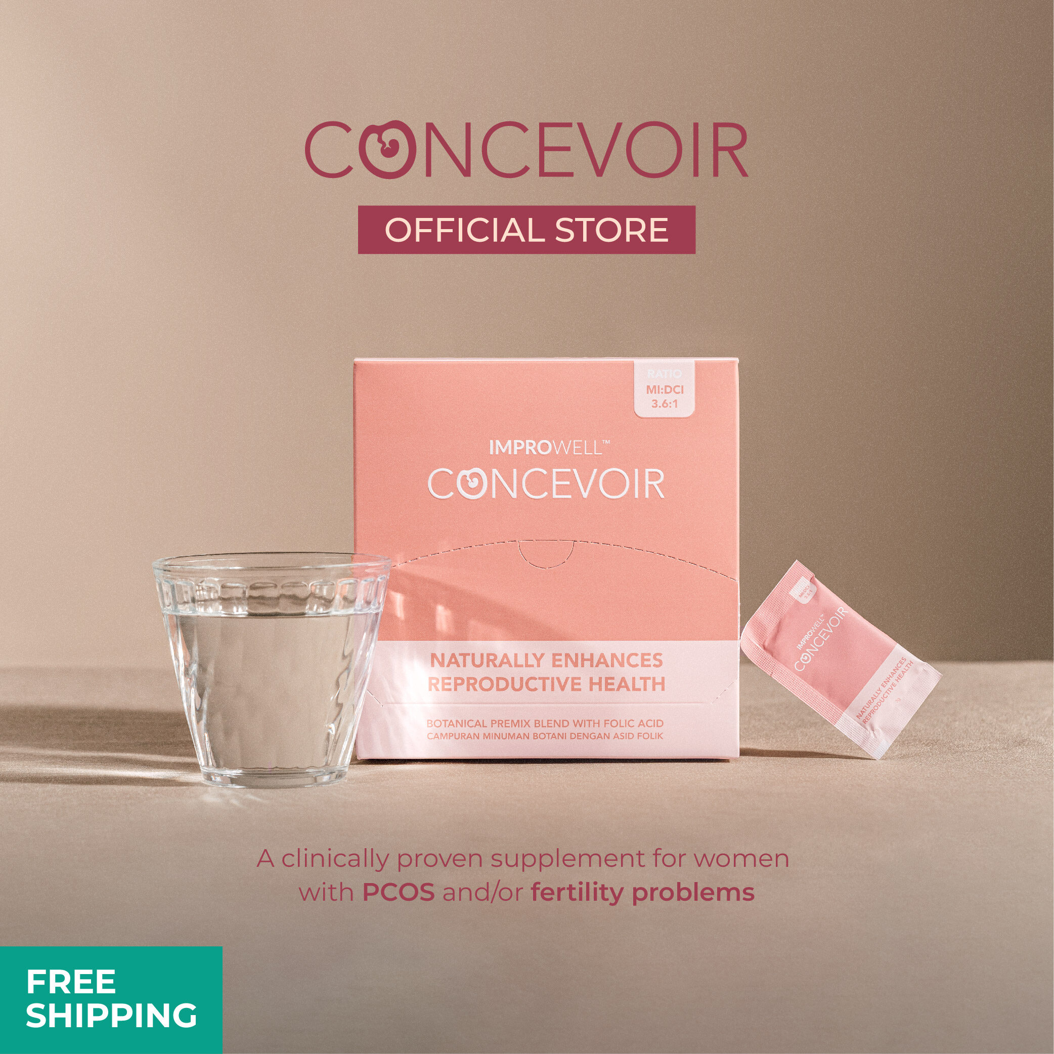 CONCEVOIR Myo-Inositol & D-Chiro-Inositol Supplement (3g x 90 Days ...