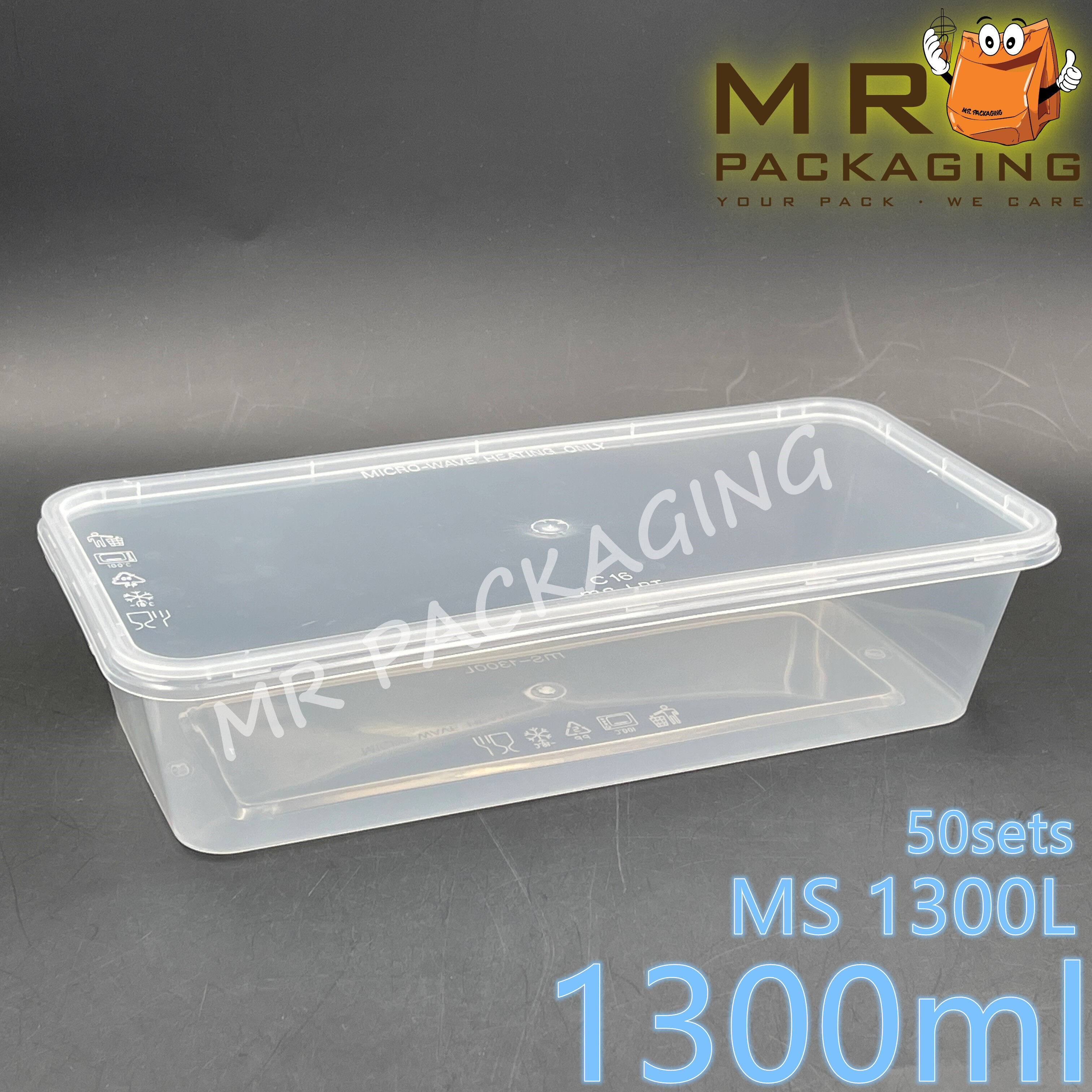 MS 1300L 1300 ml Microwavable container ( 50sets± ) Disposable ...