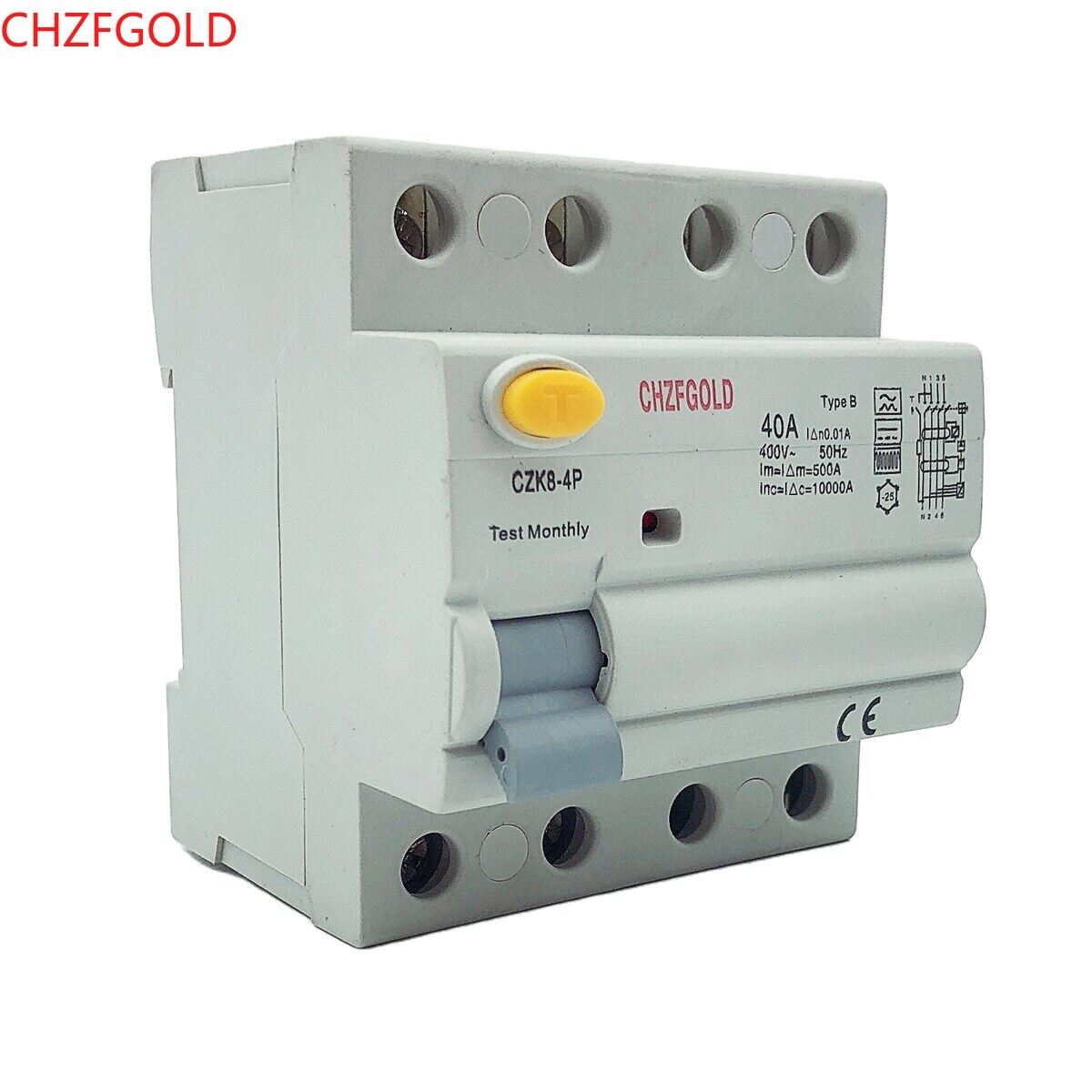 ใหม่ CHZFGOLD Type B RCCB 63A 4เสา ELCB Earth Leakage Circuit Breaker ...