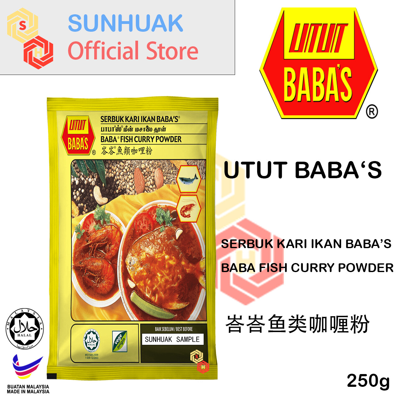 BABAS SERBUK KARI IKAN - 250g | Lazada