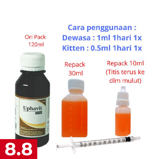 UPHAVIT MULTIVITAMIN SYRUP FOR CAT VITAMIN KUCING (10ML) | Lazada