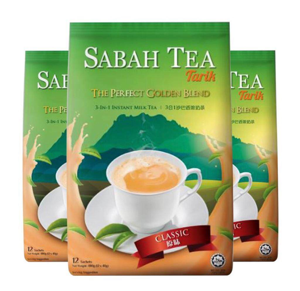 Sabah Tea 3 in 1 Teh Tarik Milk Classic 40G X 12'S (Green package) | Lazada