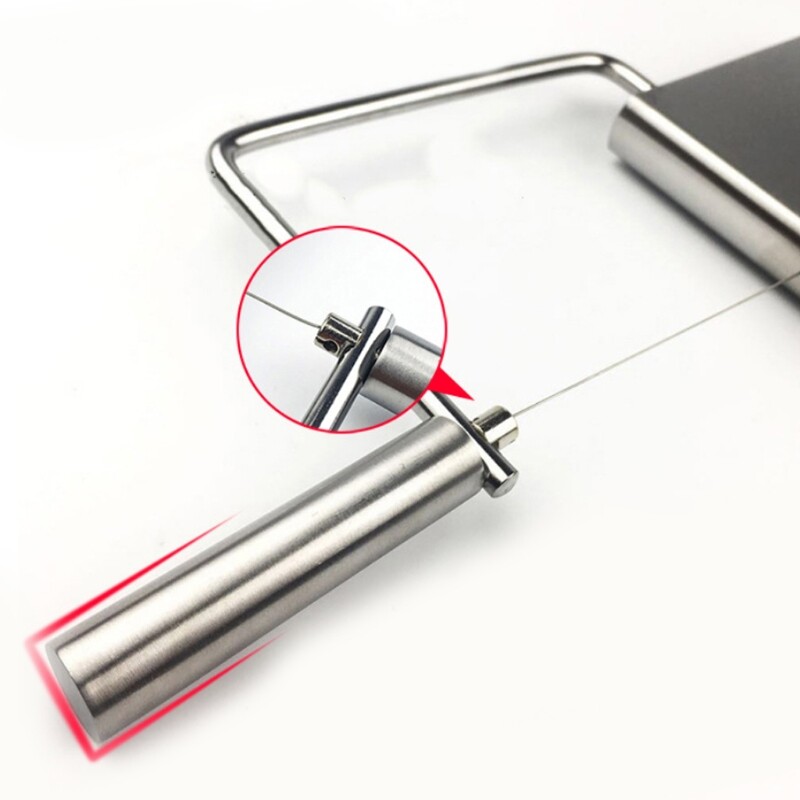 Stainless Steel Wire Cheese Slicer with Serving Board Chocolate Butter ...