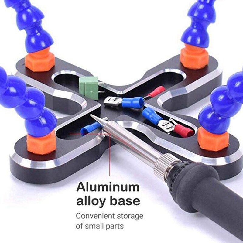 Diy Soldering Third Hand 4Pc Flexible Arms Welding Helping Stand Repair ...