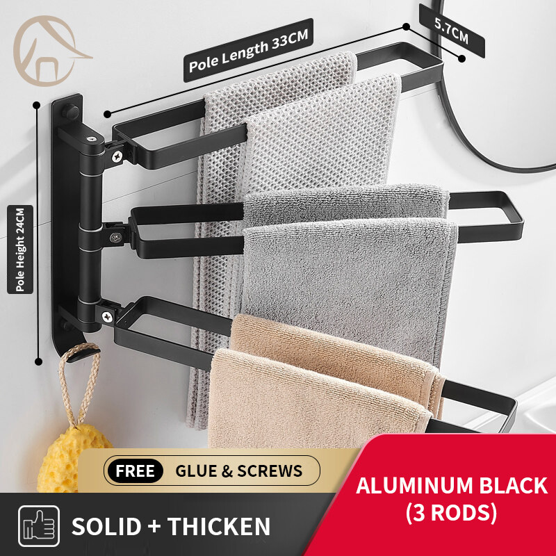 Toilet Kitchen Wall Mounted Towel Rag Clothes Cloth Rack Adjustable ...