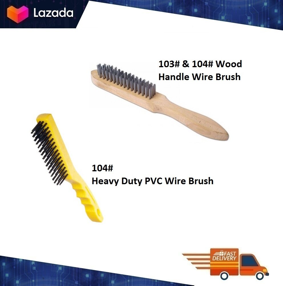 Steel Wire Hand Brush / Wood or Heavy Duty PVC Handle / Berus Besi ...