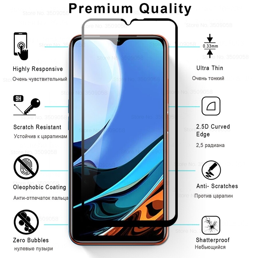 3-in-1 Tempered Glass On For Xiaomi Redmi 9T Screen Protector Safety ...