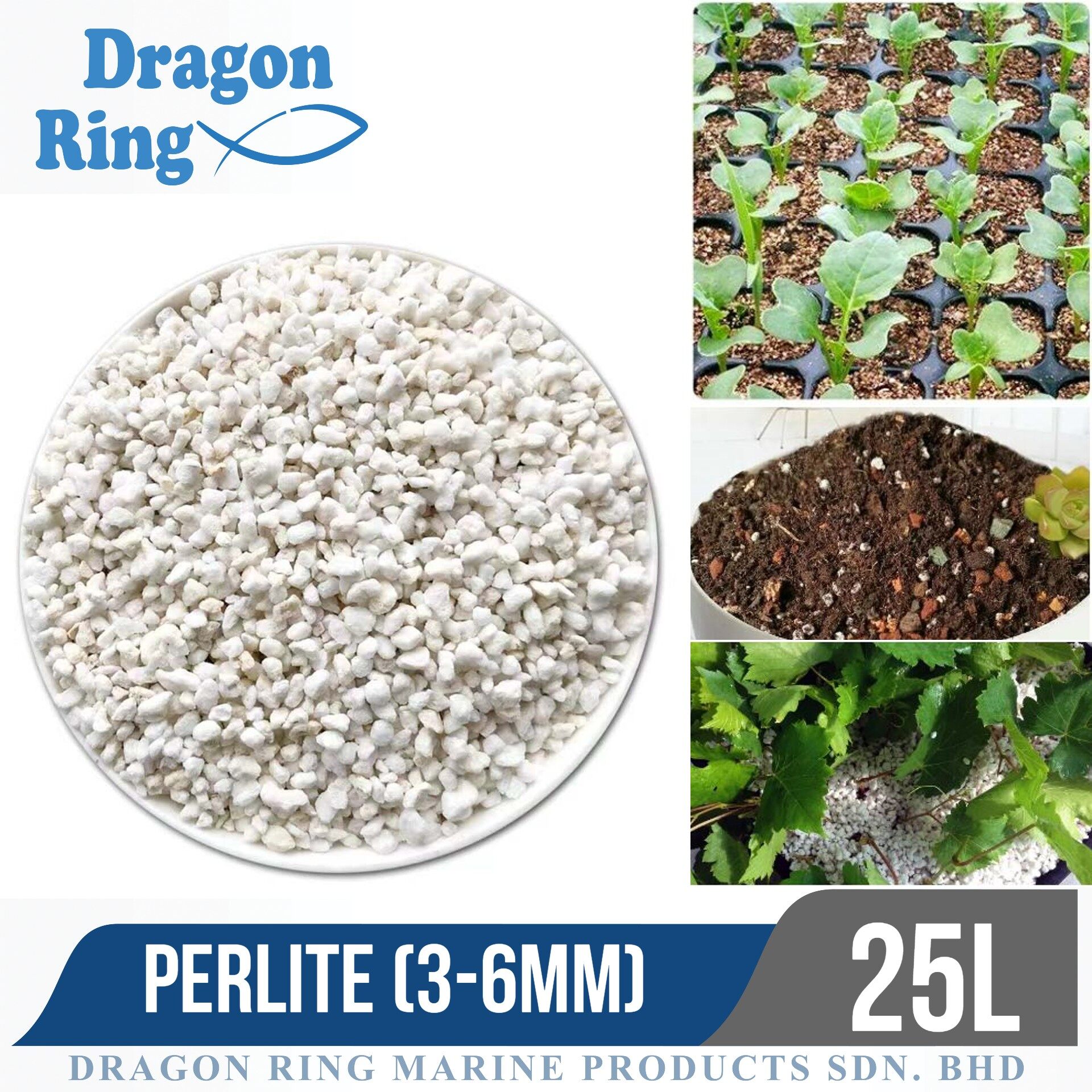 PERLITE (25L) (3-6mm)// Gardening // Natural Expanded Volcanic Perlite ...