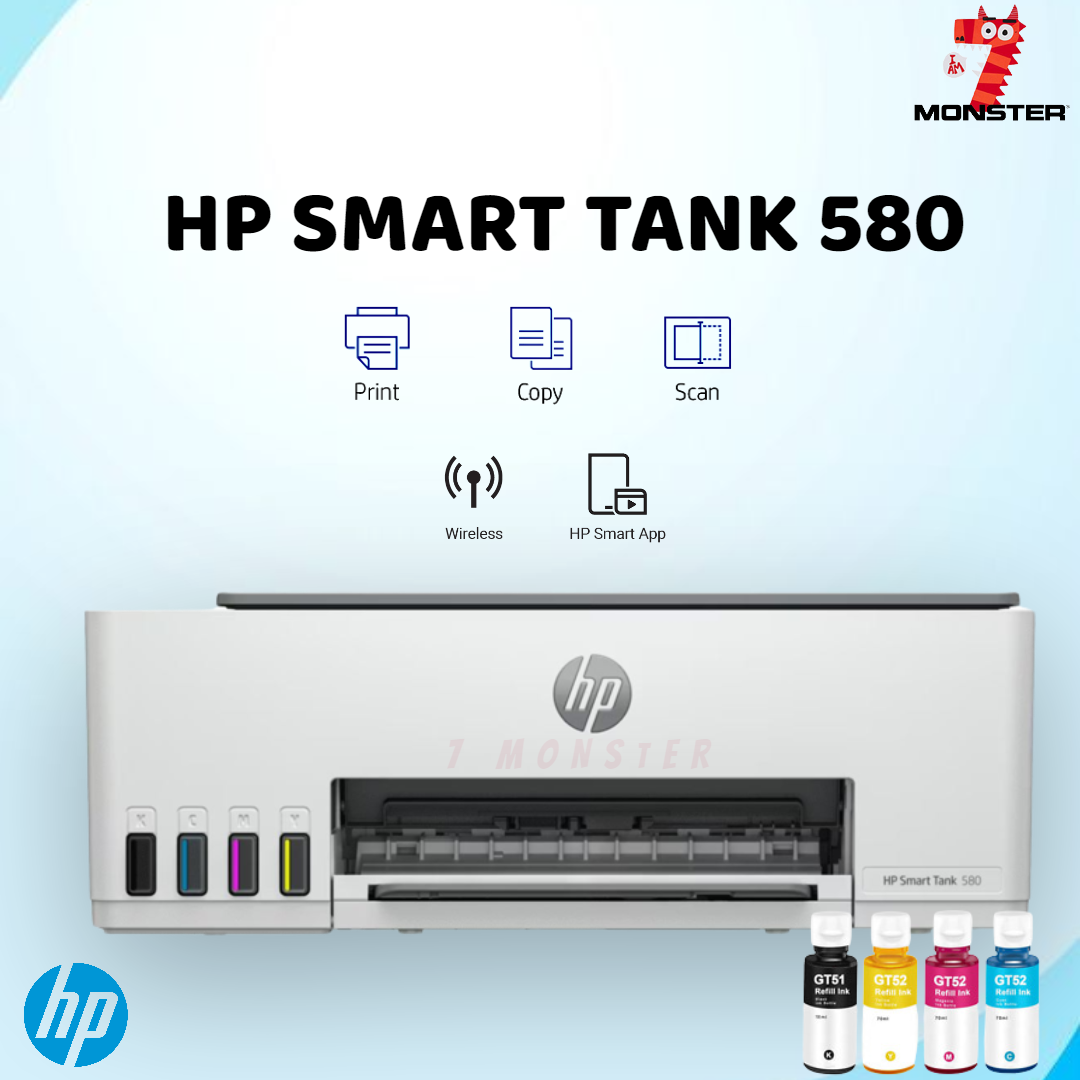 HP Smart Tank 580 Wireless All-In-One Ink Tank Printer ( Print, Scan ...