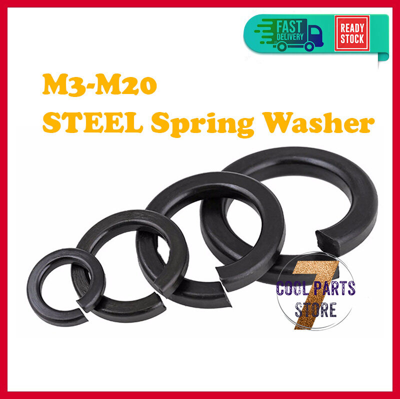 Spring Washer M3-M20 - (Steel Spring Washer / Split Washer) | Lazada