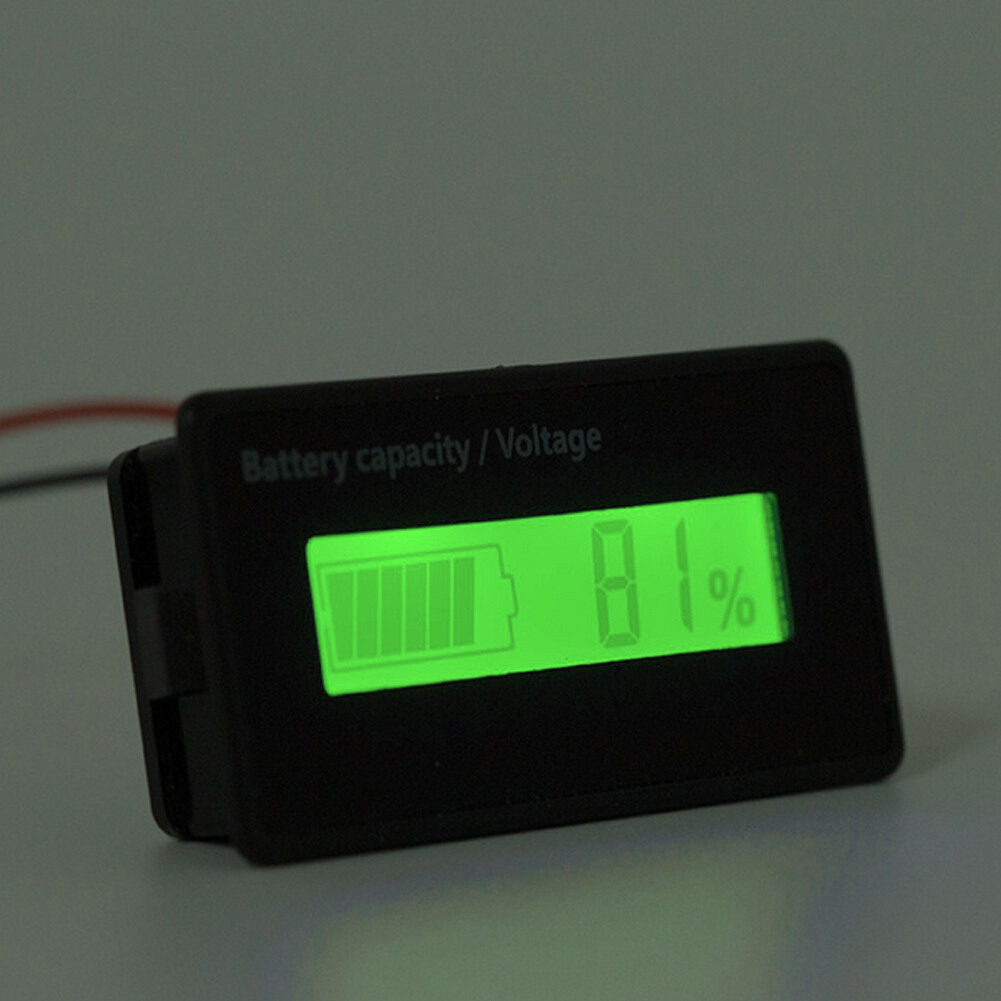 Lead Acid Lithium Battery Capacity Meter Voltmeter with Green Backlight ...