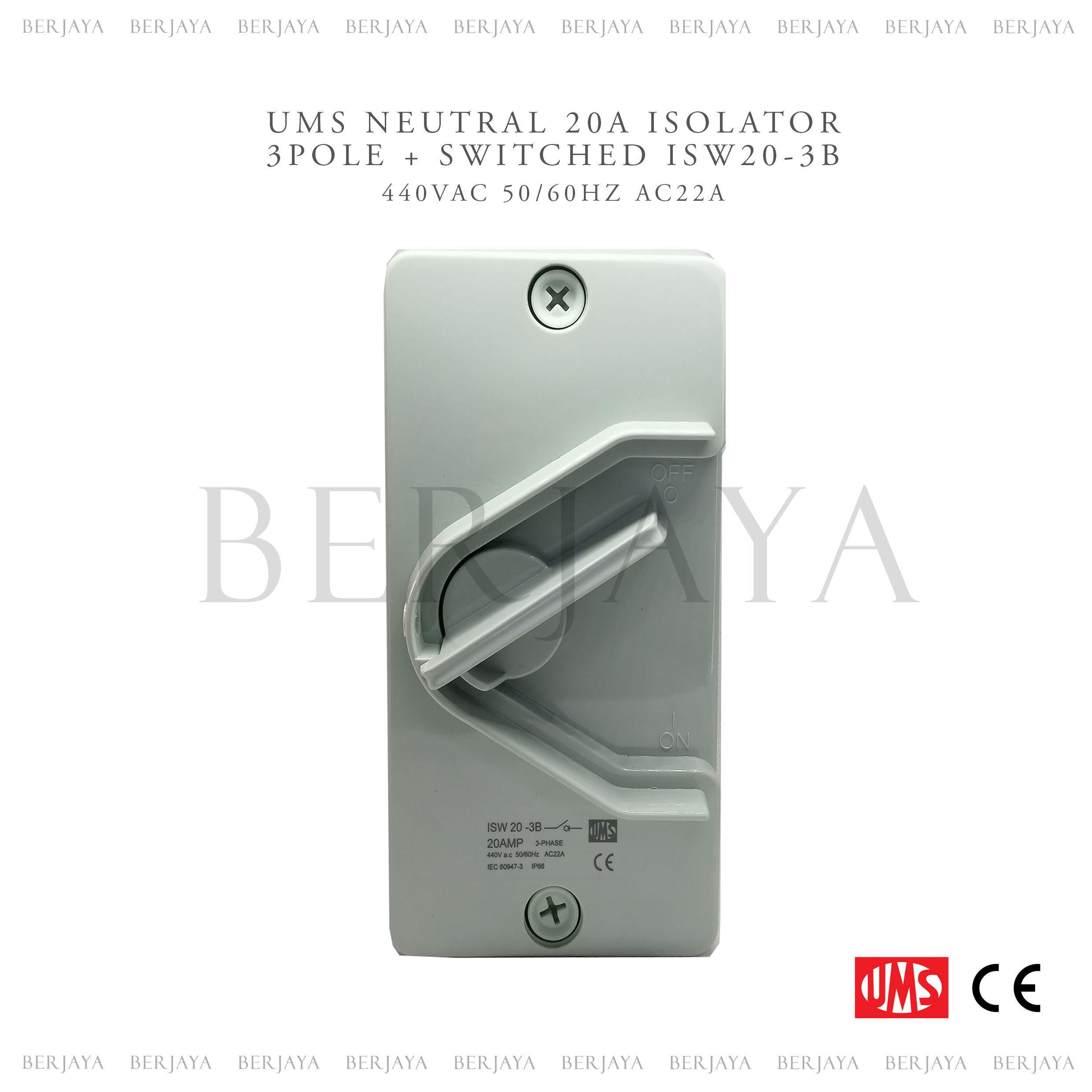 UMS 3 Pole + Switched Neutral 20A/40A/63A Isolator/Switch-disconnector ...