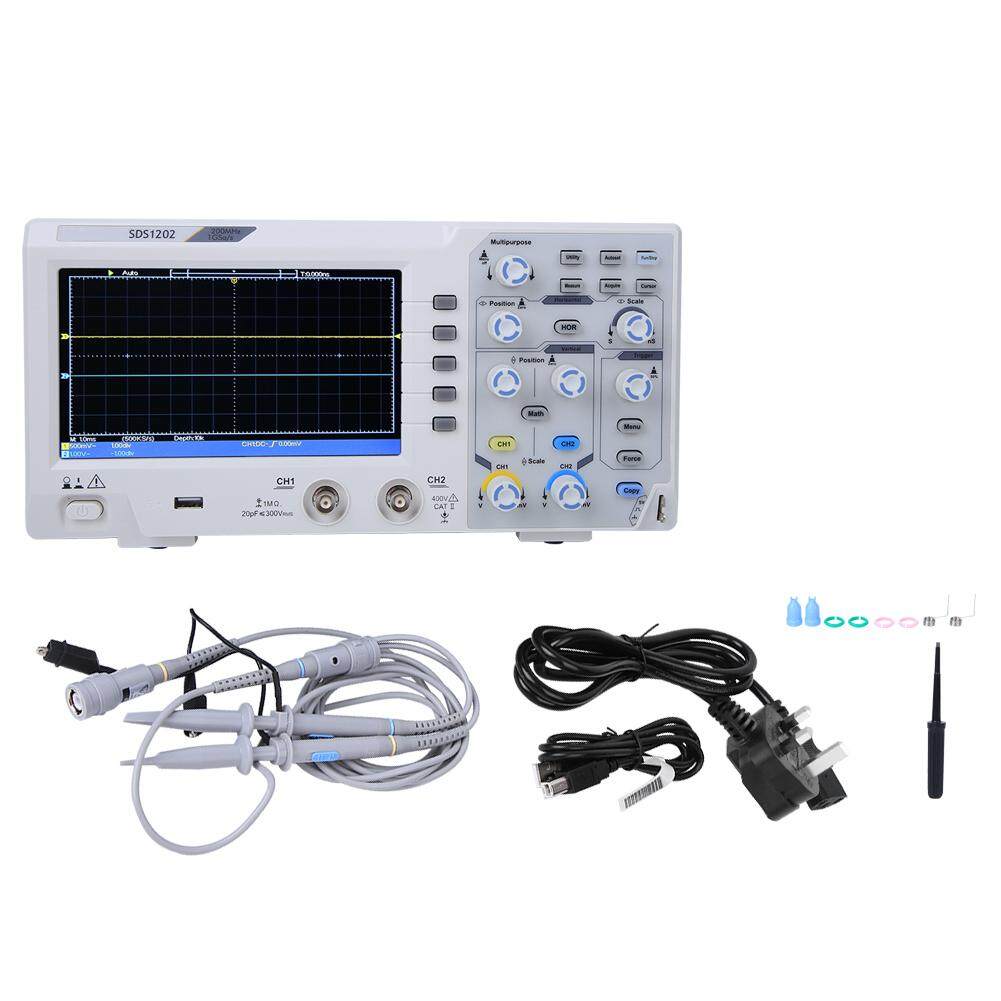 Tamaloha owon sds1202 200MHz 1GS/S 7in จอแอลซีดีมัลติฟังก์ชั่ดิจิตอล 2-Channel Oscilloscope 100 ...