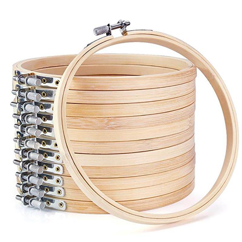 6 Inch Embroidery Hoops Wooden Round Bulk Bamboo Circle Cross Stitch ...