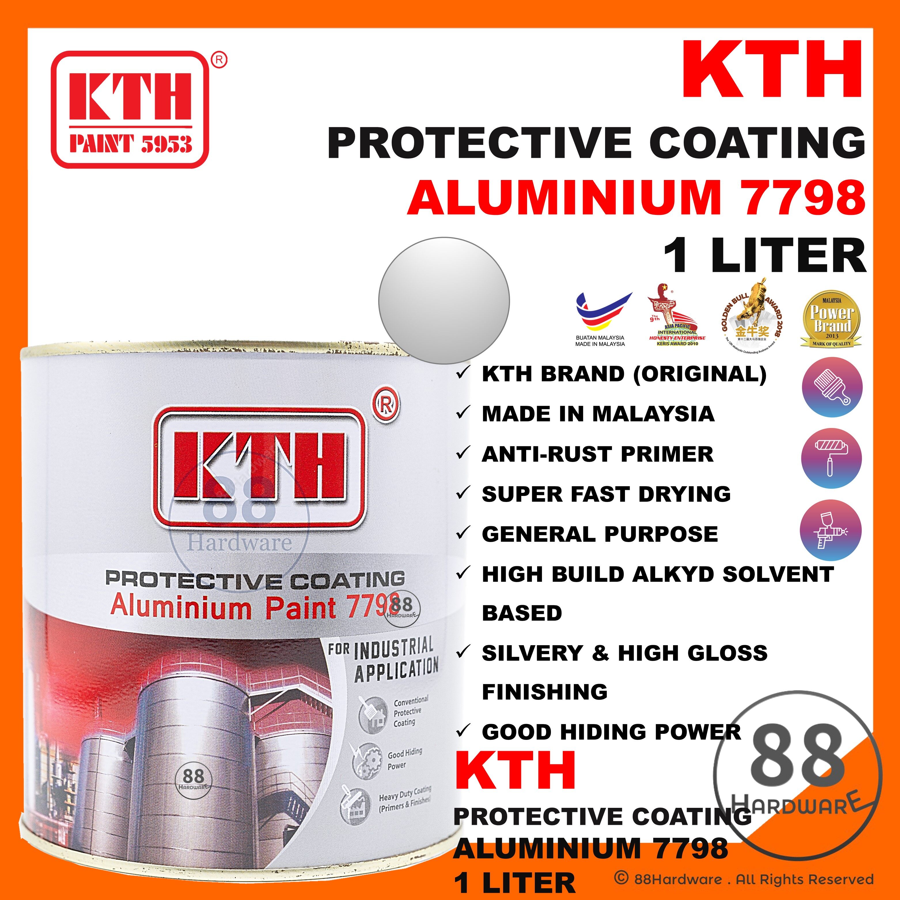 1L & 5L 7798 KTH aluminium paint / cat pagar besi / silver paint for ...