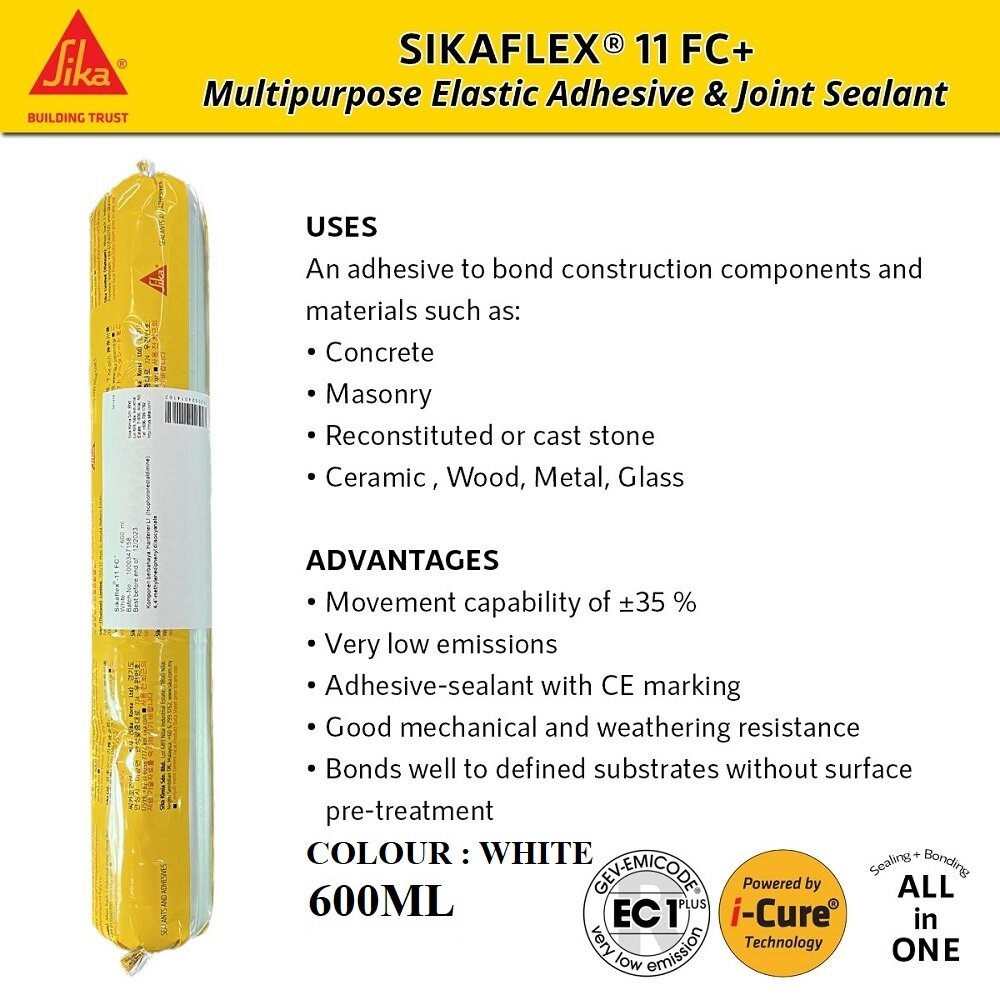 Sikaflex 11FC+ 600ml Multipurpose Elastic Adhesive & Joint Sealant ...