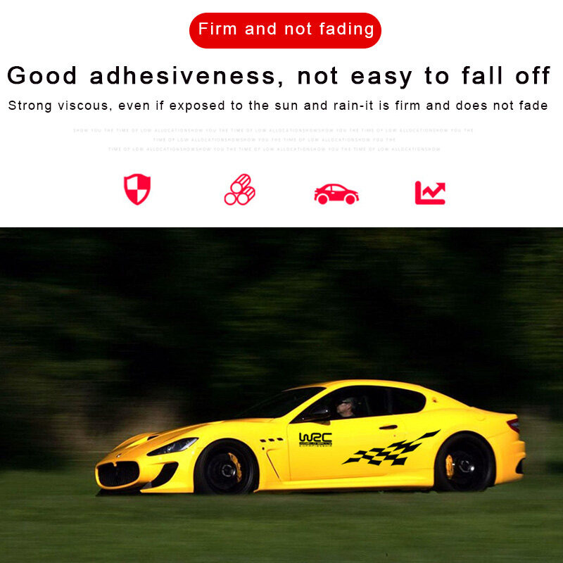 2Pcs Car modified waistline garland full car stickers body stickers WRC ...