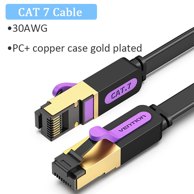 Vention Lan เคเบิ้ล Cat7สายเคเบิลอีเธอร์เน็ตแบนความเร็วสูง STP Cat 7 ...