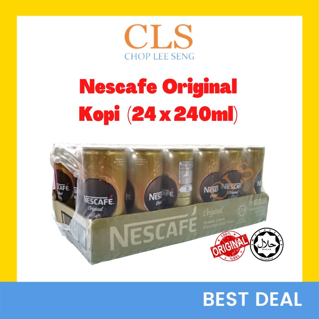 CLS Nescafe Tin Original Kopi Susu Minuman Dalam Kotak Nestle Nescafé ...