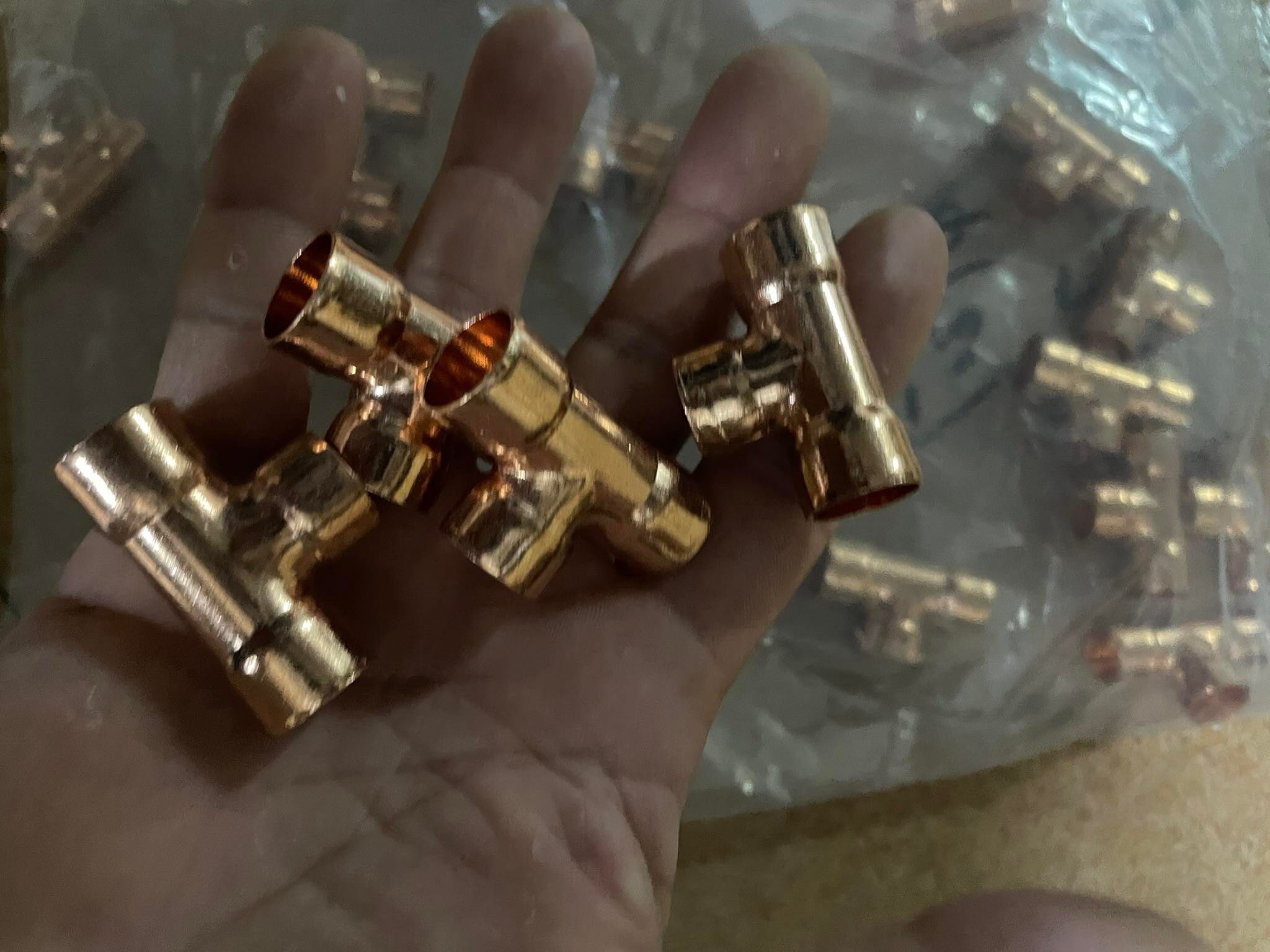 4Hun 1/2 Hole COPPER PIPE 2 WAY T BOWL Copper Tube Pipe Coupling ...