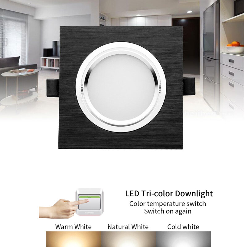 Changeable Led Downlight 5w 7w 9w 12w 18w Ceiling Recessed Light 3 ...