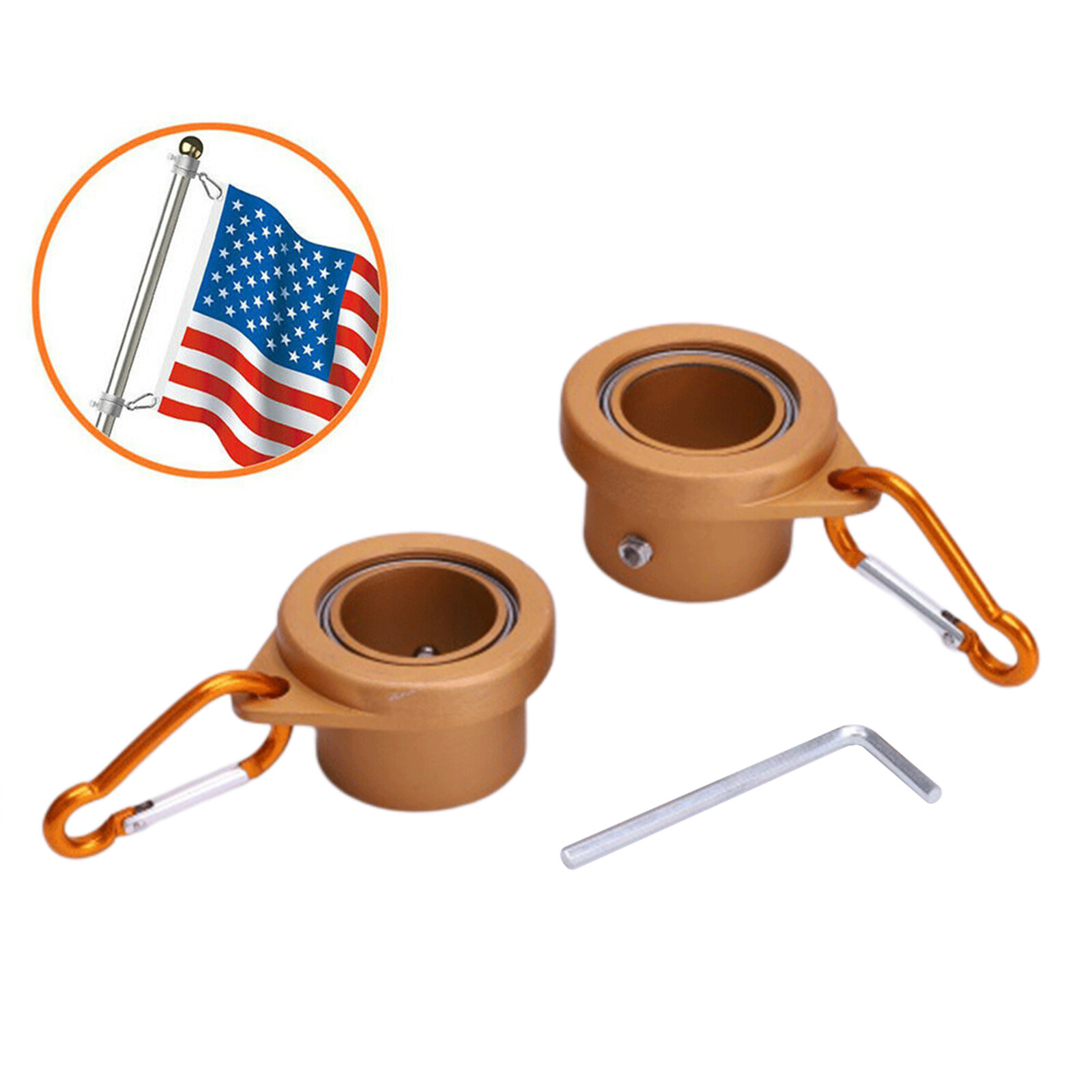 Gazechimp 2-pack Free Flagpole Mounting Rings Eyelet Clip for 1-inch ...