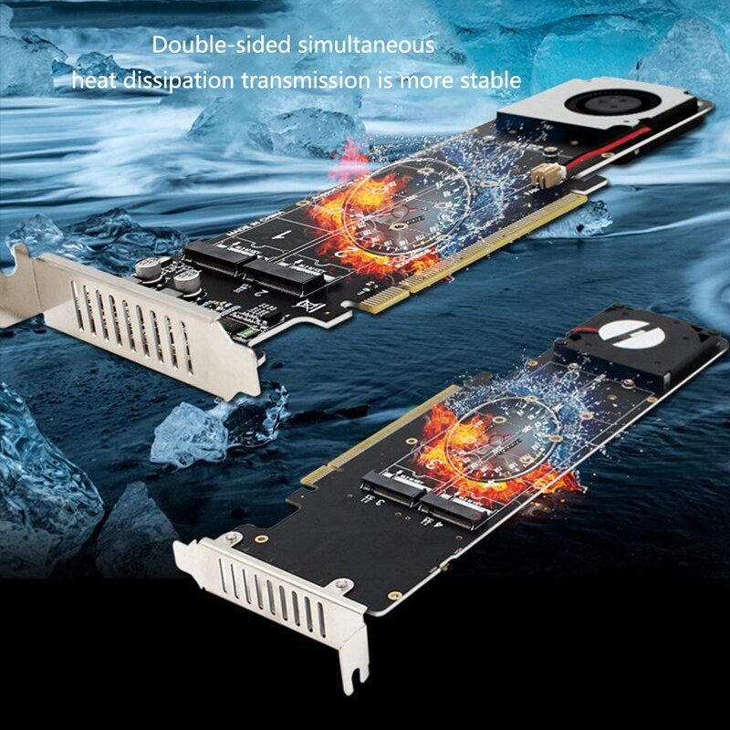 PCIe to M2 Adapter Card PCIe 4.0 X16 M2 M Key NVME SSD RAID Array ...