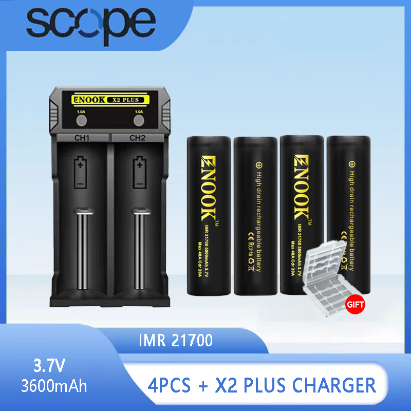 （Ready Stock）Enook Battery 18650/21700 Lithium Rechargeable Battery 3 ...