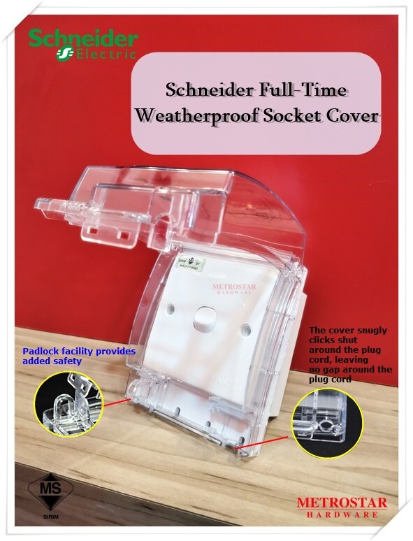 Schneider Solid and Heavy Duty Weatherproof 1Gang Socket Cover ...