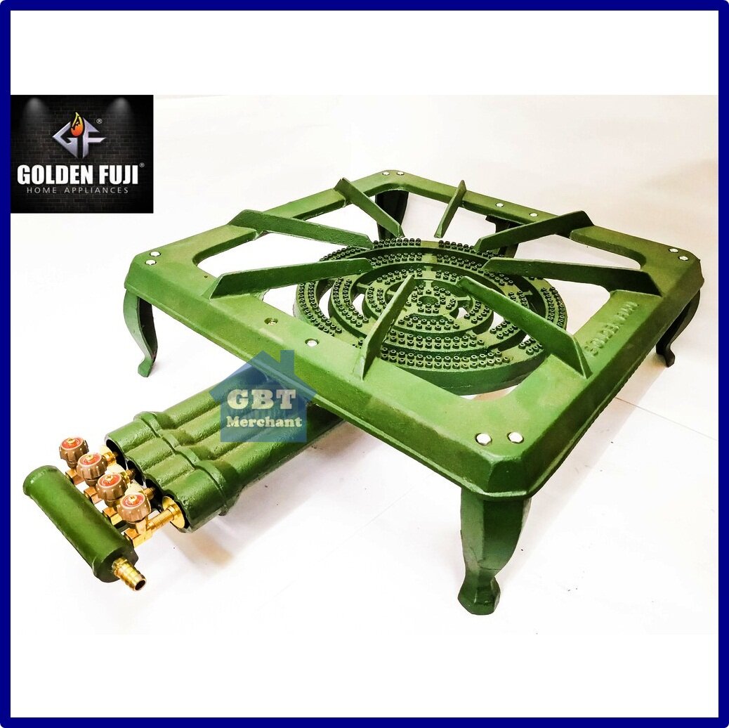 Golden Fuji C-50 Cast Iron Burner With Stand | 4 Pipe High Pressure Gas ...