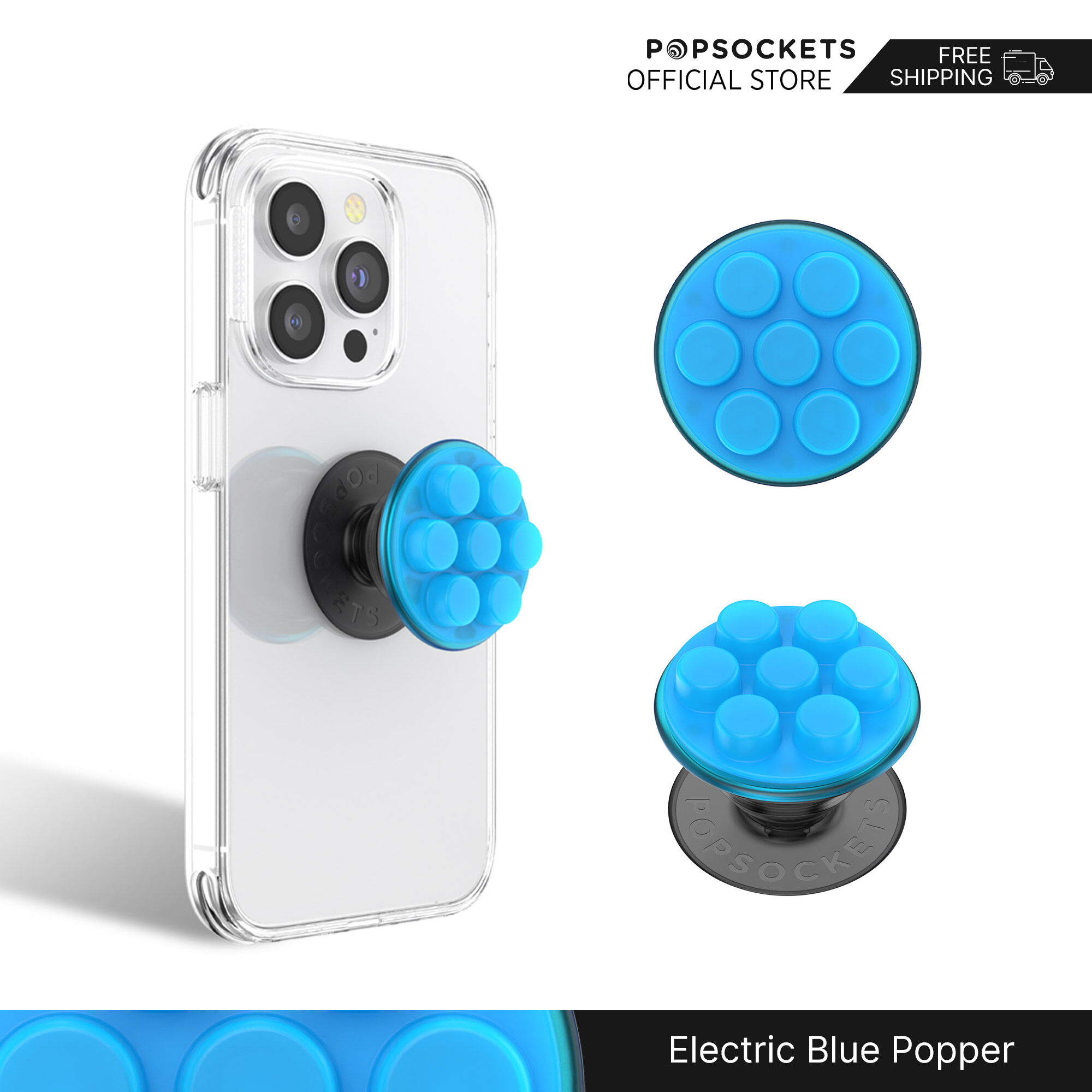 PopSockets Electric Blue Popper PopGrip | The Premium Phone Grip | Best ...