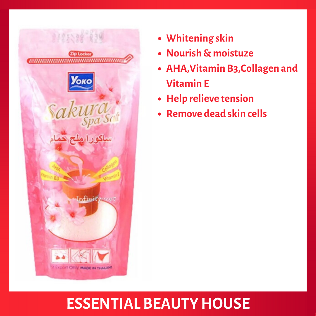 Yoko Sakura Spa Milk Salt Shower Bath Body Scrub [Healthy Looking Skin ...
