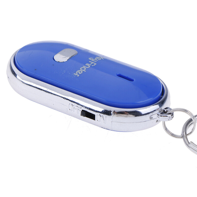 Blue Anti-Lost Key Finder Locator Keychain Whistle Beep Sound Alarm LED ...