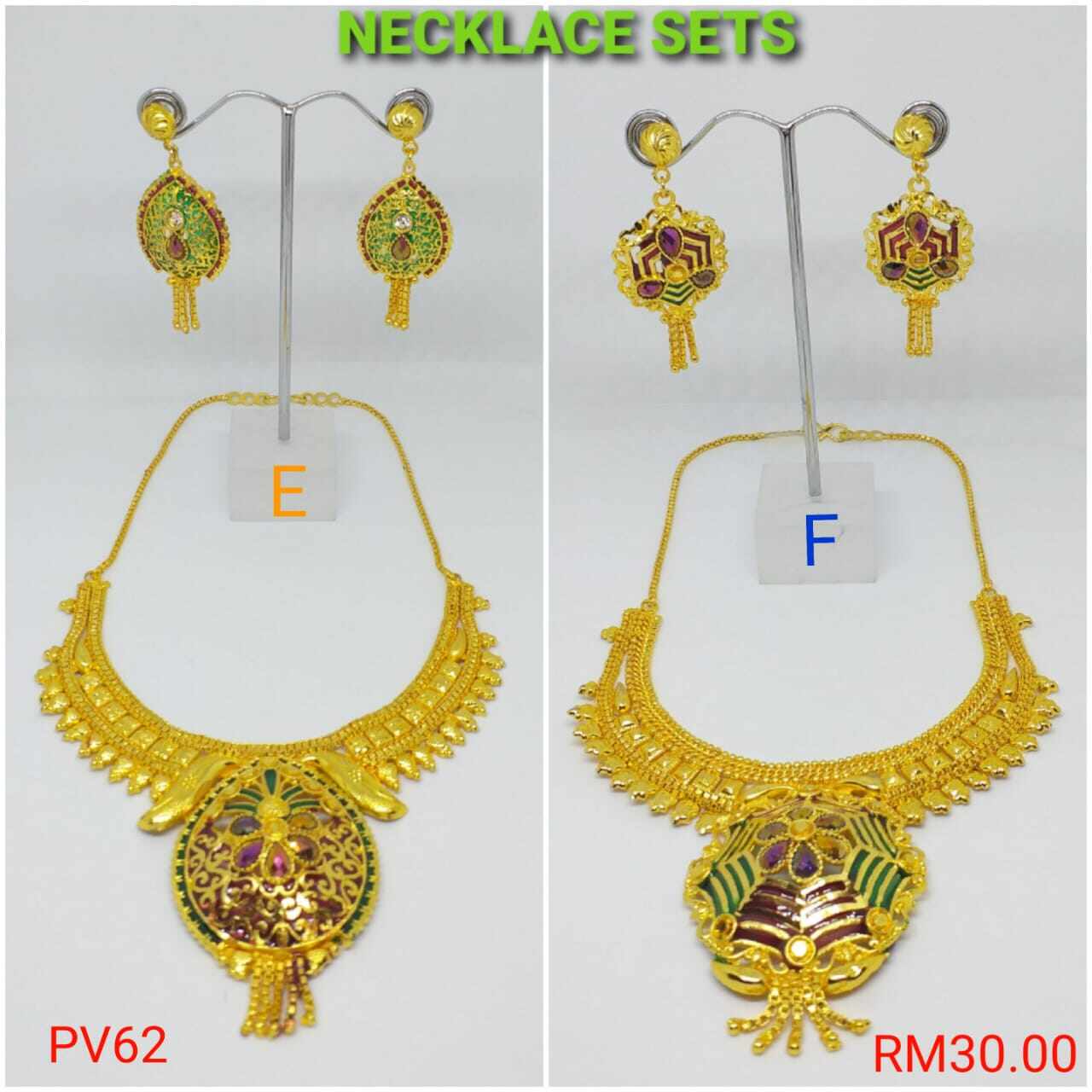 BISA COD KALUNG SUBANG EMAS INDIA BOLLYWOOD GOLD NECKLACE EARRING SET ...