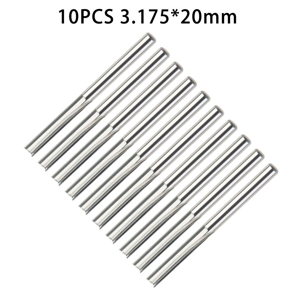 10PCS Straight Slot MDF Cutting Wood Working CNC Router Bits Engraving ...