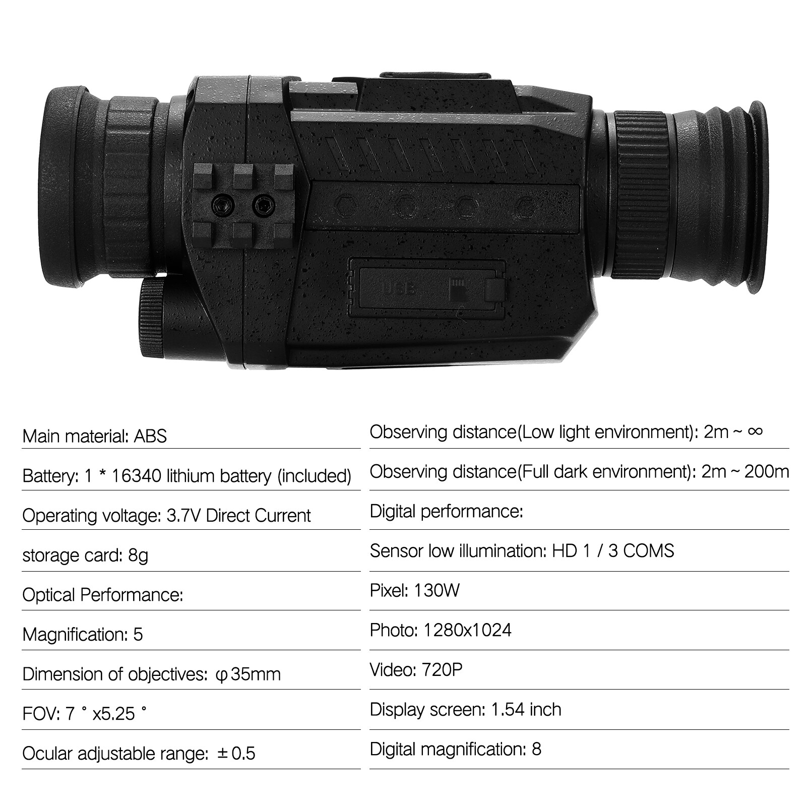 NV0535 Digital Night-Vision Device Infrared Monocular Night-Vision ...