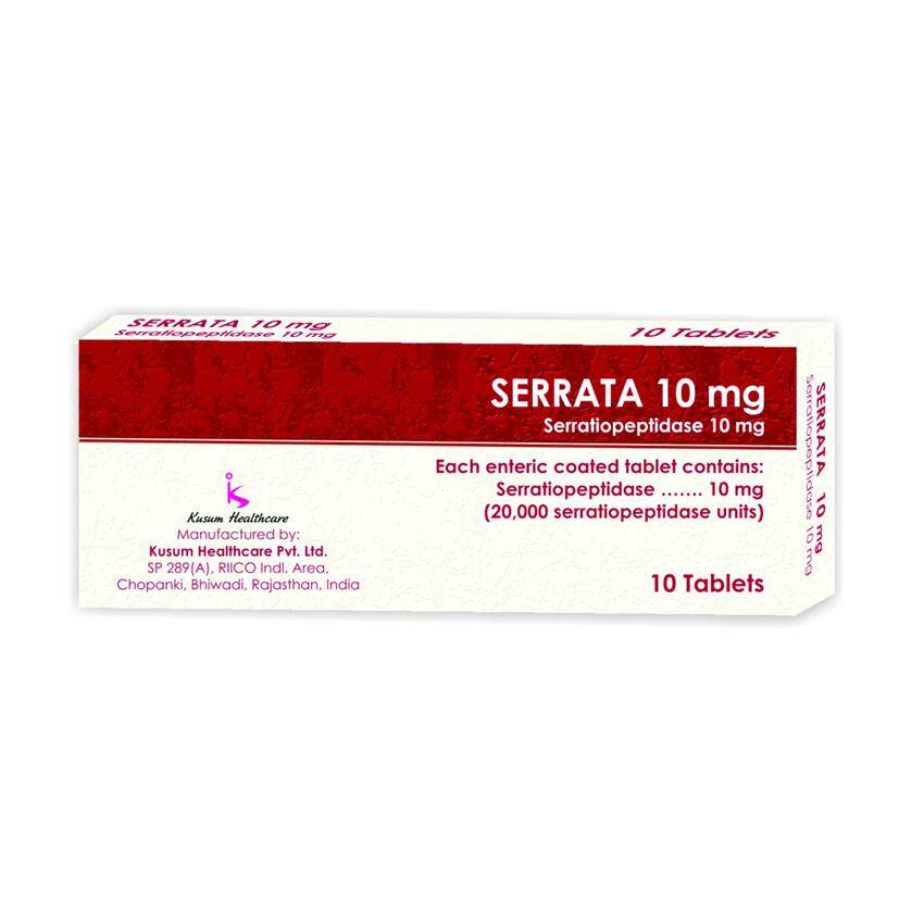 SERRATA 10MG 10 TABLET ( 20,000 units serratiopeptidase ) | Lazada