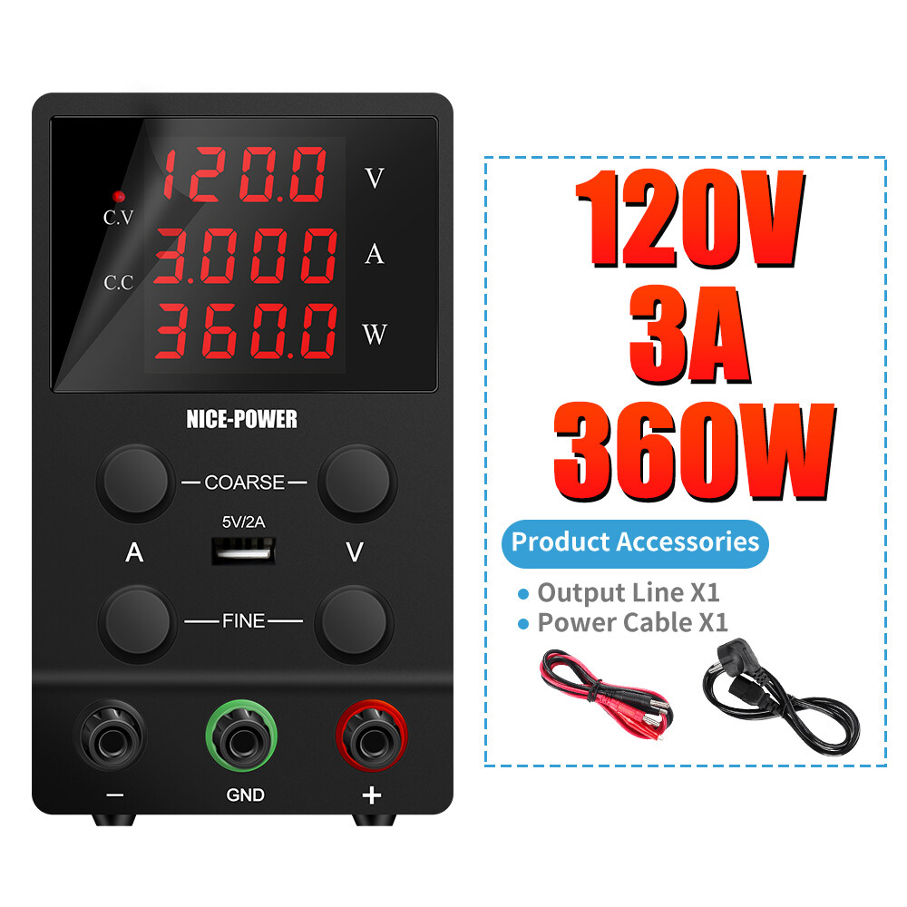 30V 10A DC Power Supply Lab Color Display Adjustable Encoder 60V 5A ...