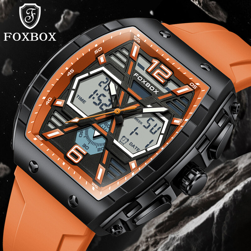 LIGE Sub แบรนด์ FOXBOX นาฬิกาทหารสำหรับผู้ชายหรูหรานาฬิกาข้อมือนาฬิกาโครโนกราฟ สปอร์ตนาฬิกาขนาด ...