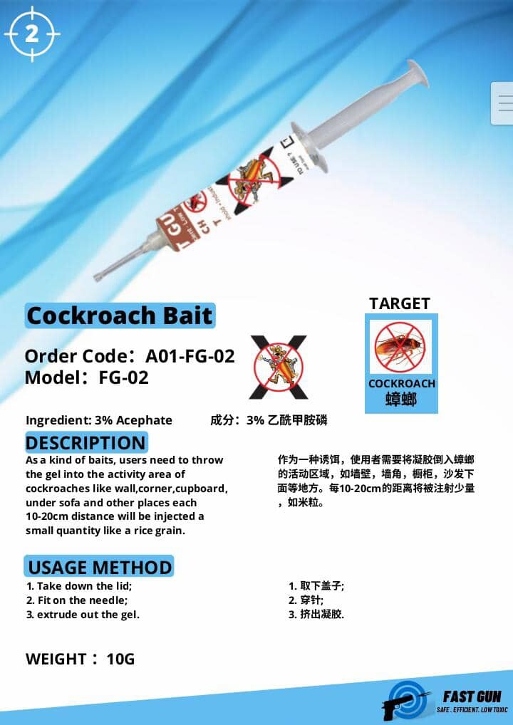 Ant and Cockroach Killing Bait Syringe Inject Anti Pest Control Pest ...